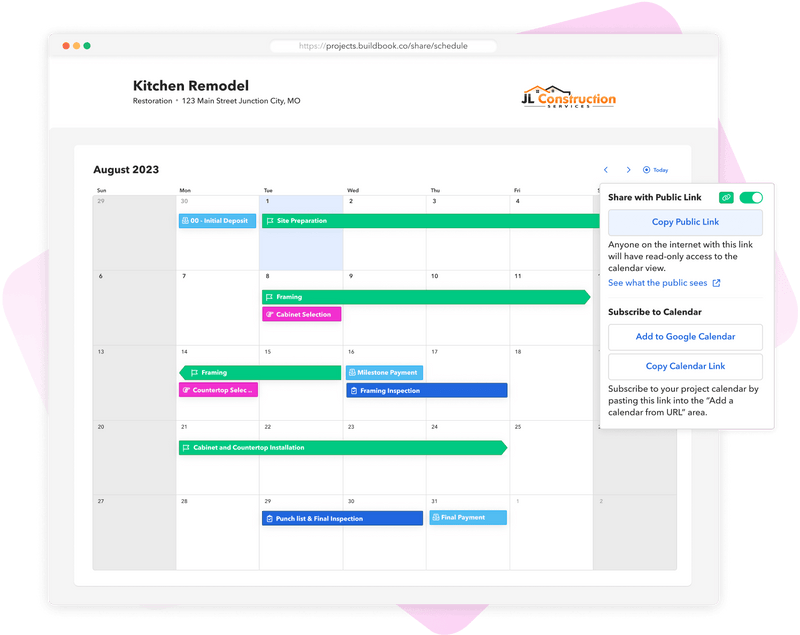 Simple Construction Scheduling Software | BuildBook